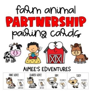 EDITABLE Farm Animals Partner Pairing Cards Classroom Decor - Etsy