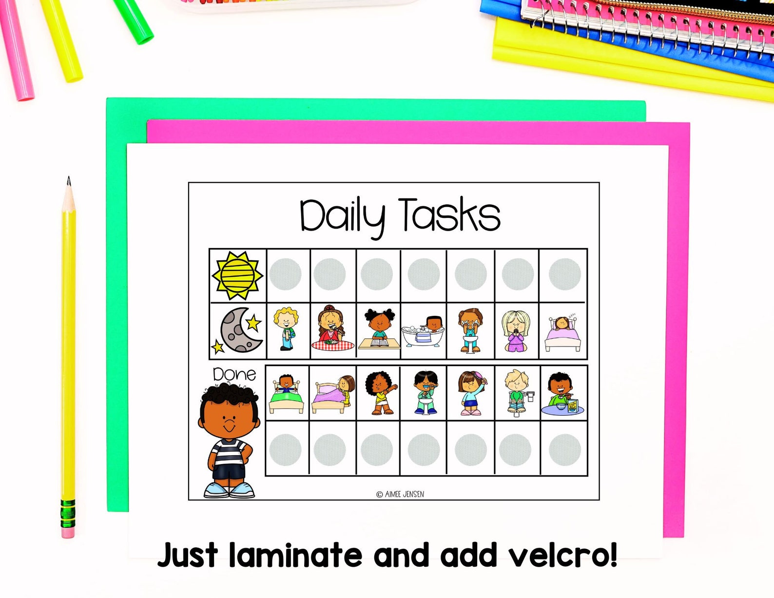 Kids Daily Responsibilities Chart Printable Daily Routine Chore Chart ...