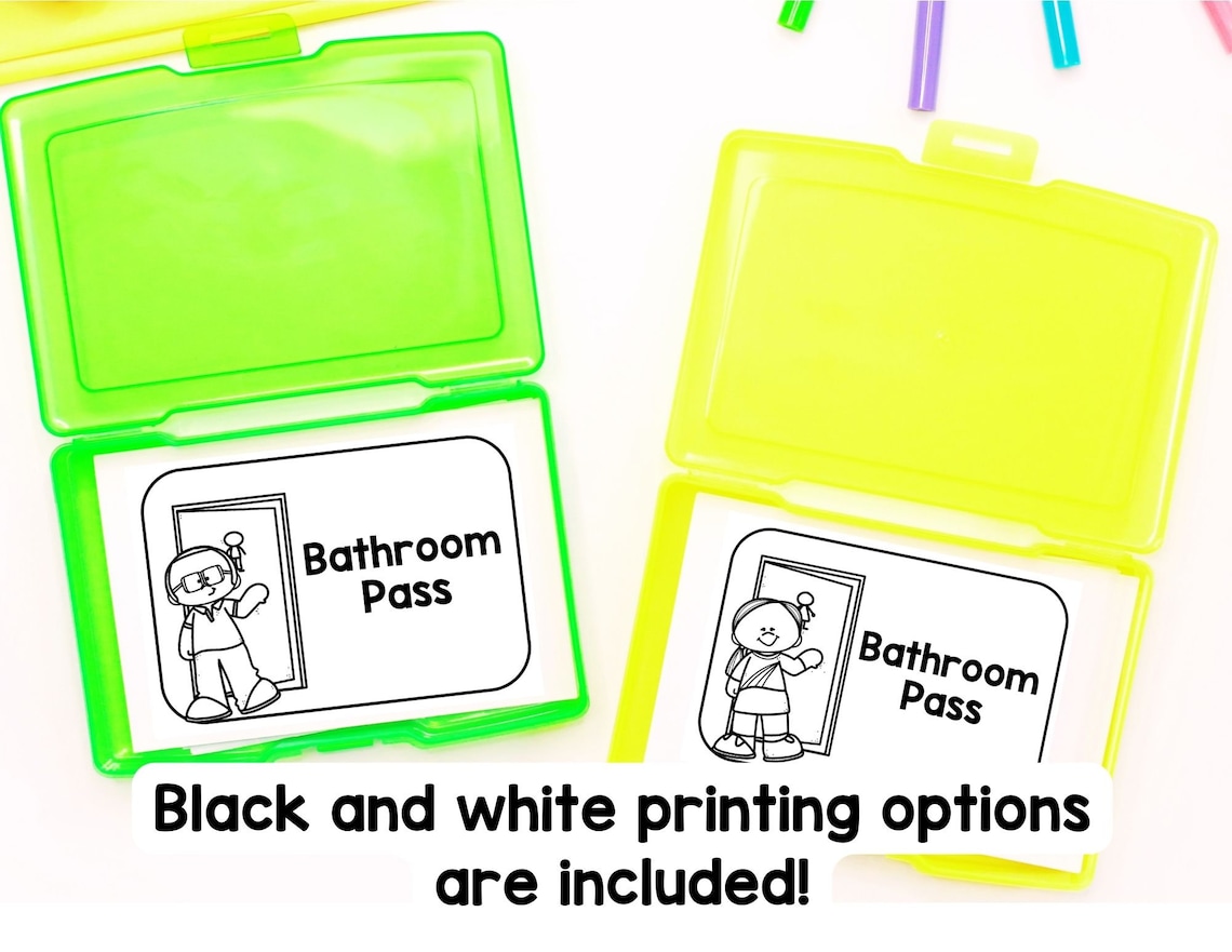 Bathroom Pass | Restroom Passes Printable | Elementary School ...