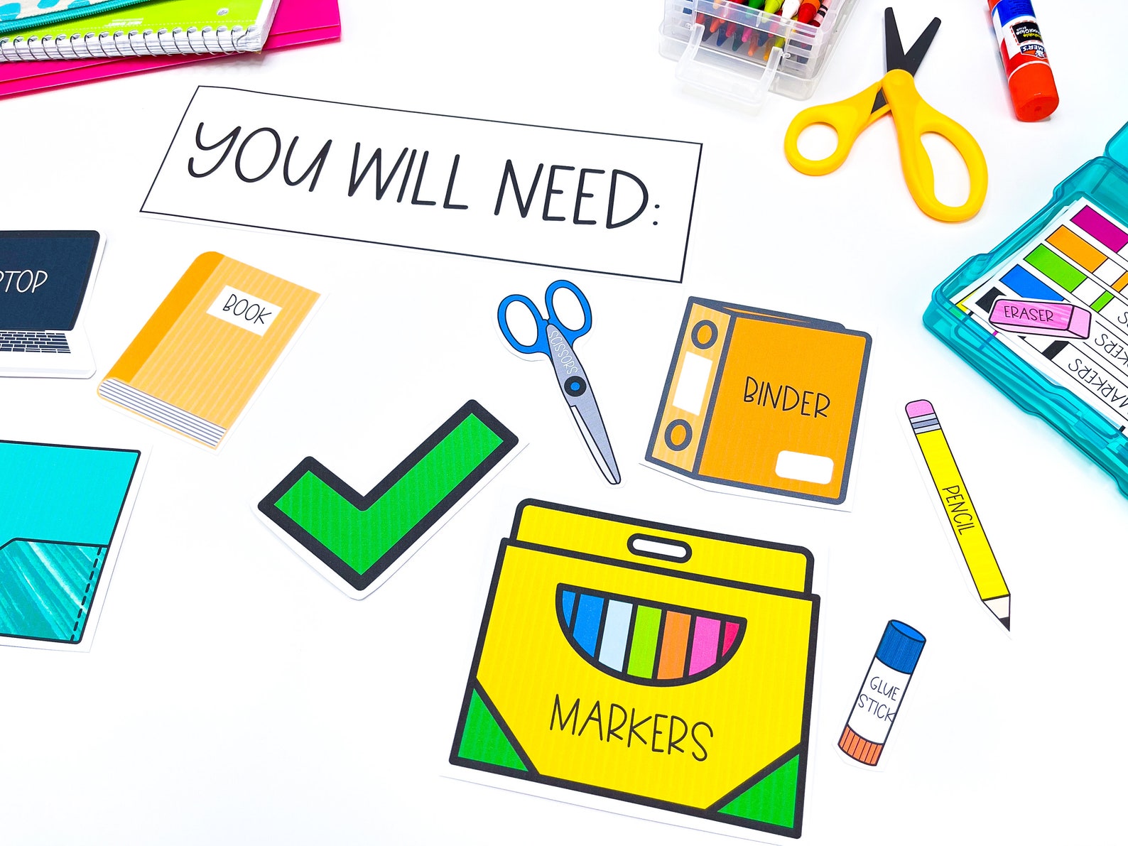 Visual Supply Cards for Classroom Directions Back to School Classroom ...