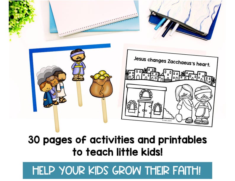 Zacchaeus and Jesus Bible Lesson for Little Kids, Homeschool, Sunday ...