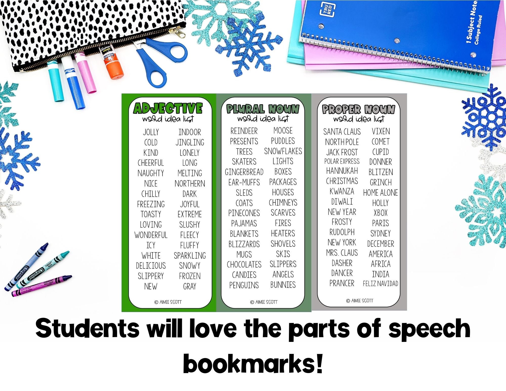 Winter Theme Christmas Mad Libs Game Parts of Speech Language Arts - Etsy