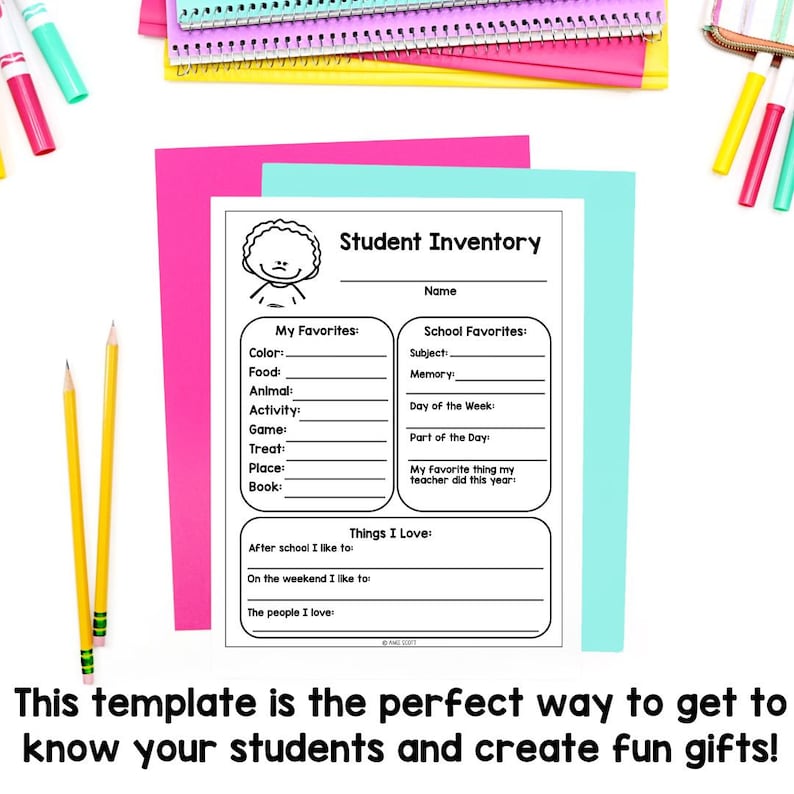 Classroom Decor | Student Inventory Template | Student Gifts - Etsy