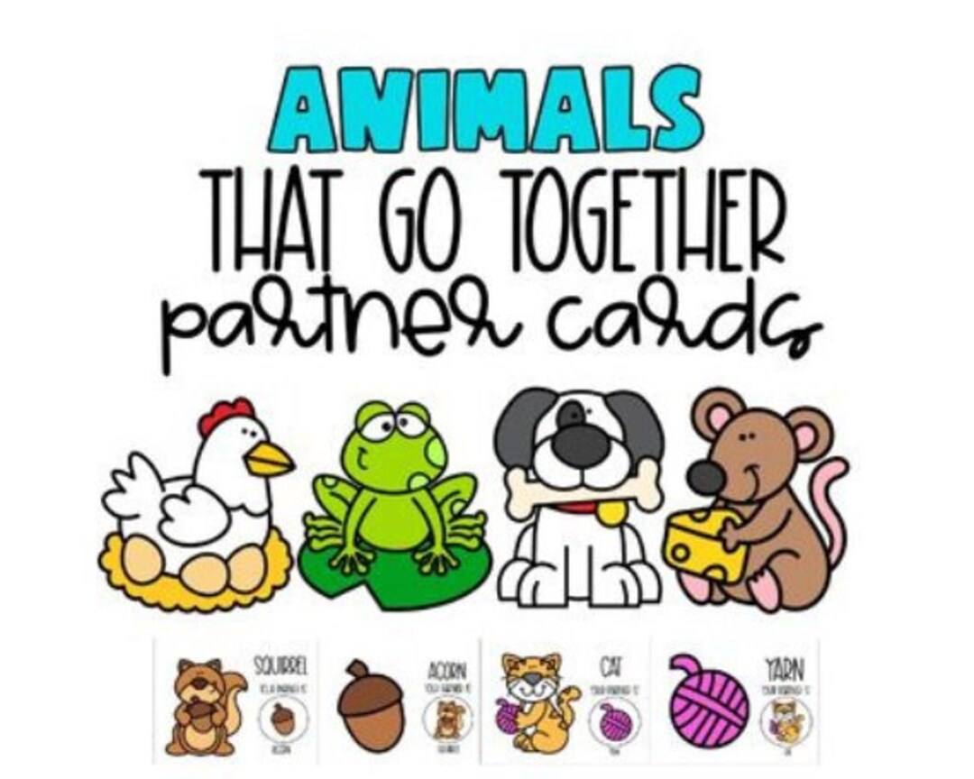 Animals That Go Together Partner Pairing Cards Classroom - Etsy