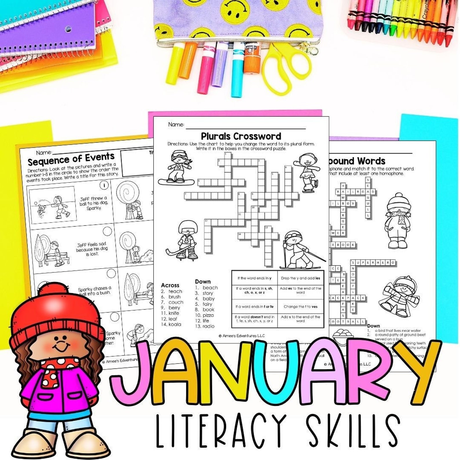 3rd Grade elementary Teacher Monthly Morning Work NO PREP Packets Back ...