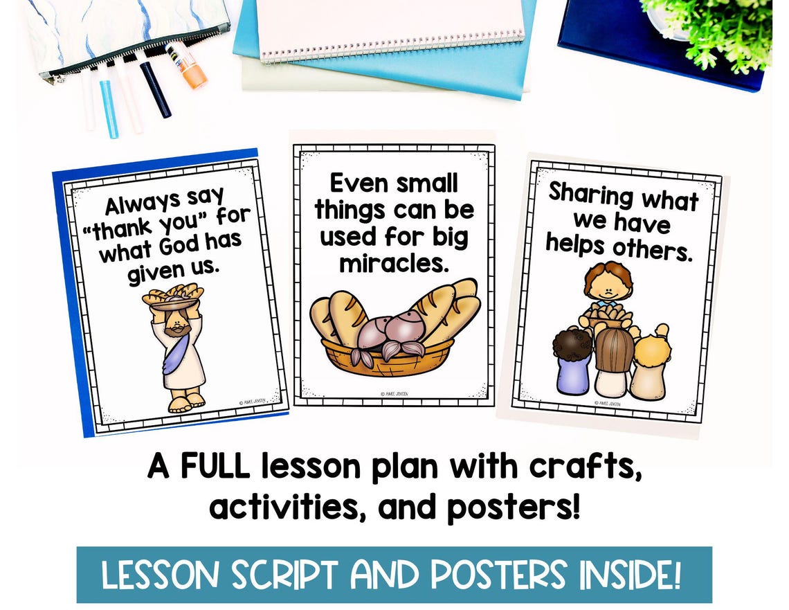 Jesus Feeds the 5000 Craft, Homeschool, Sunday School Lesson, Stories ...