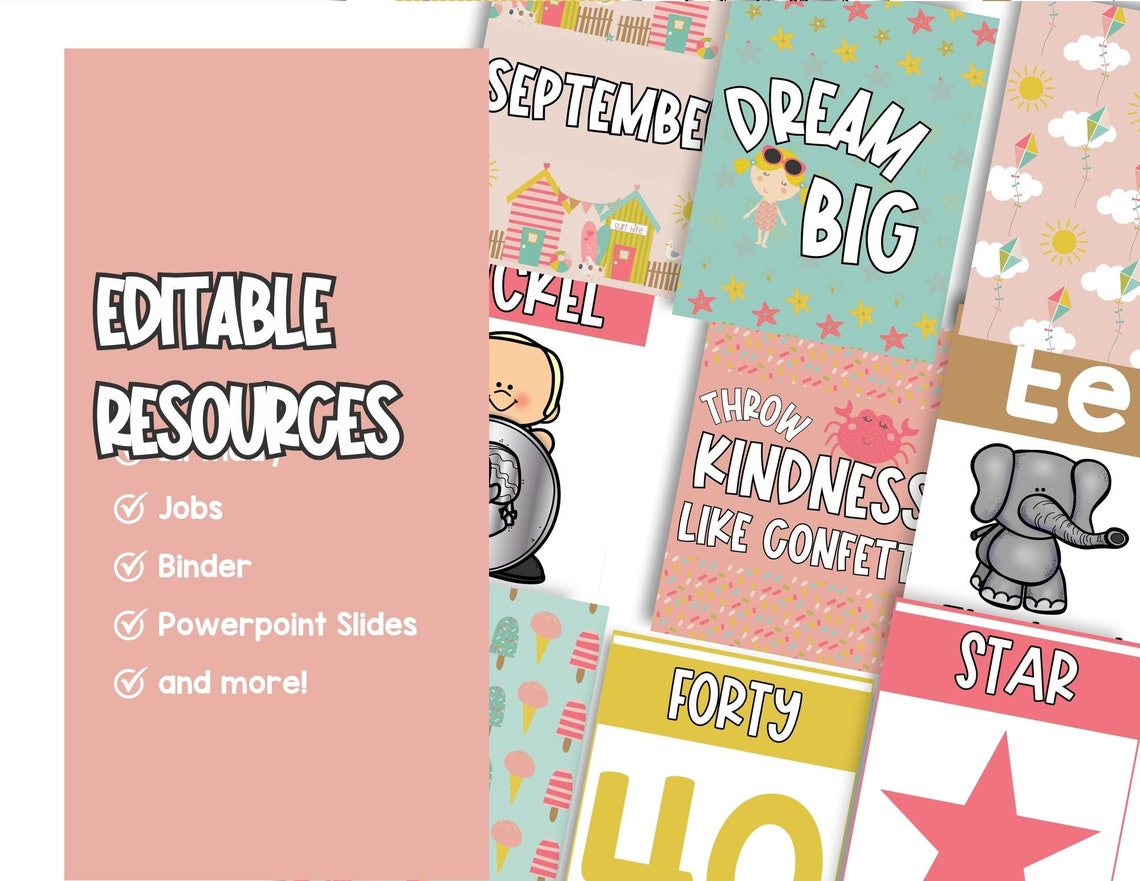 Beach Classroom Decor Bundle | Editable Classroom Transformation ...