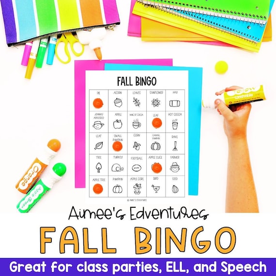 Plantillas Temáticas De Bingo De Otoño Para El Aula