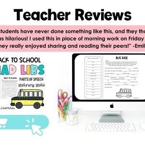 Back to School Activities | Mad Libs Game | Parts of Speech - Etsy