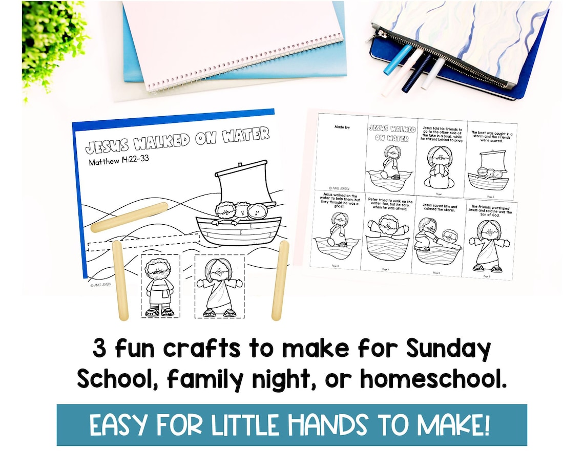 Jesus Walks on Water Bible Lesson for Little Kids, Homeschool, Sunday ...