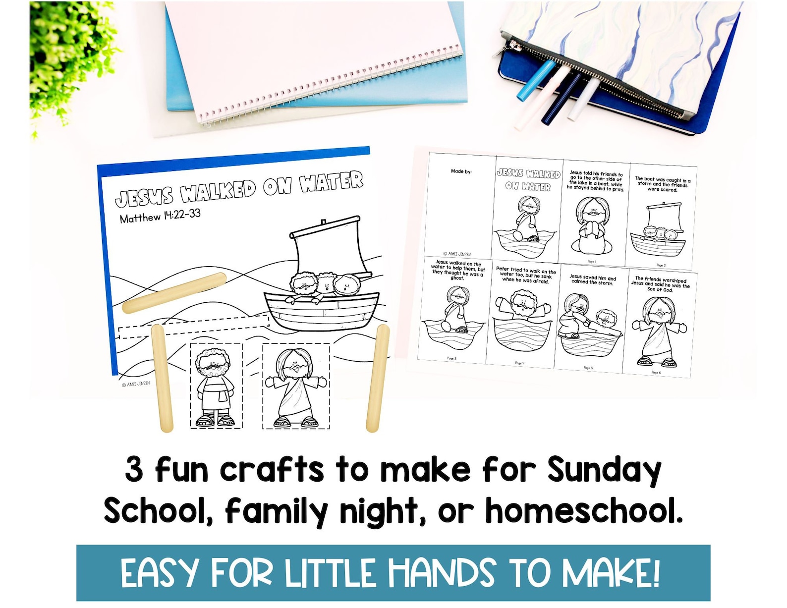 Jesus Walks on Water Bible Lesson for Little Kids, Homeschool, Sunday ...