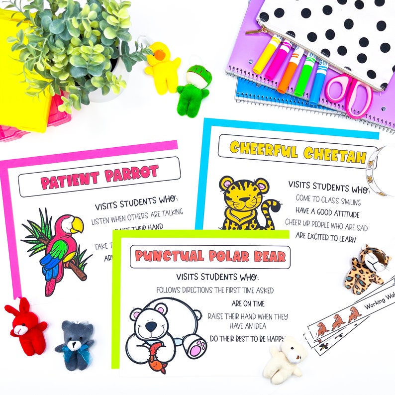 PBIS Pals | Zoo Animals Theme Pack | Classroom Decor Behavior ...