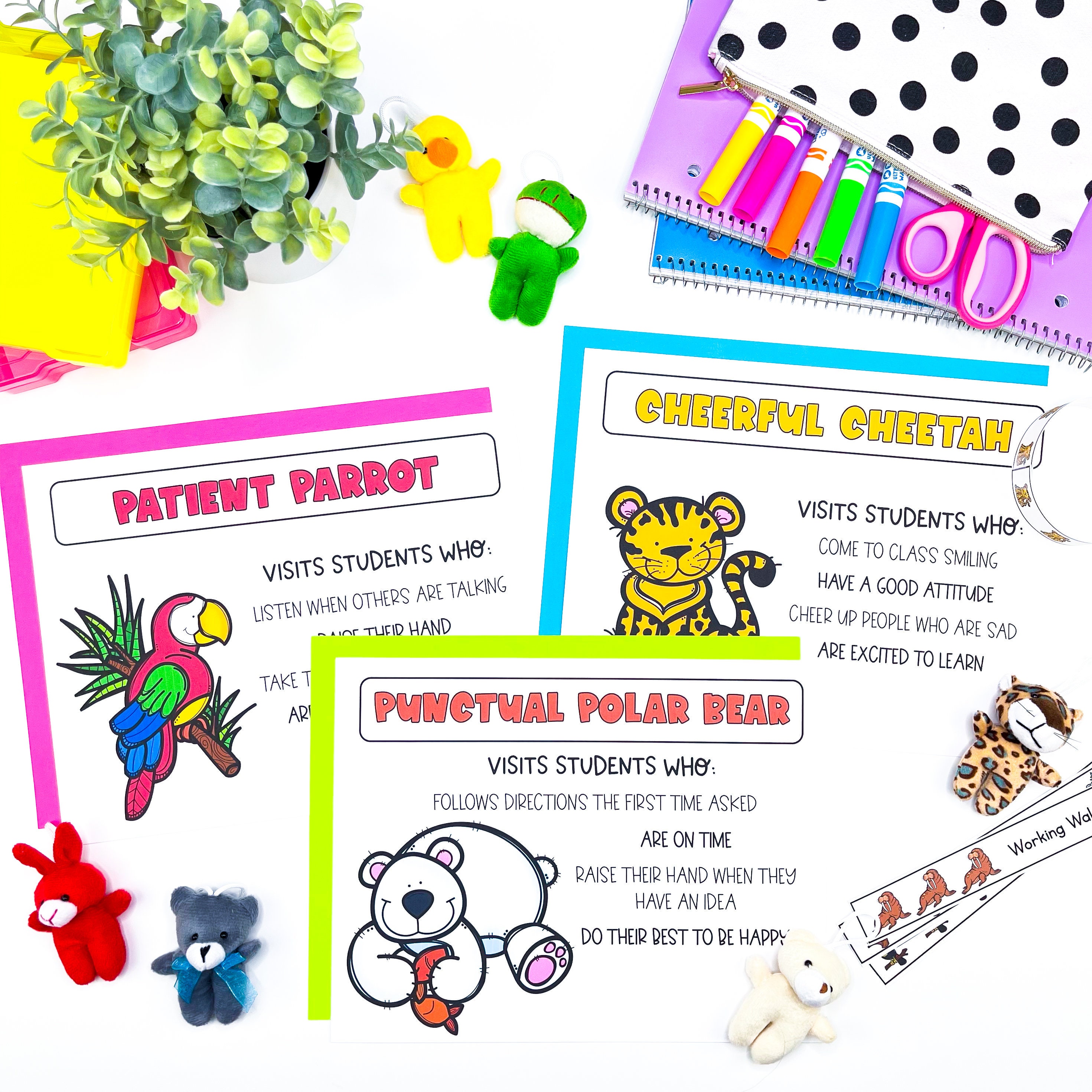 PBIS Pals | Zoo Animals Theme Pack | Classroom Decor Behavior ...