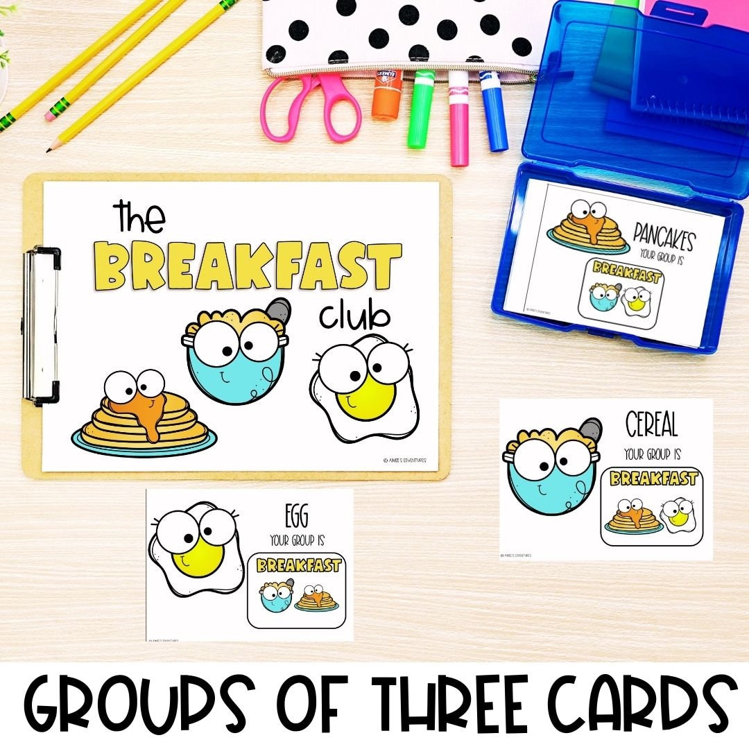 Small Group of 3 | Group Food Partner Pairing Cards | Classroom Decor ...