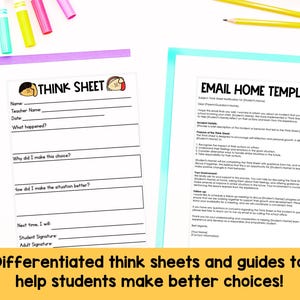 Think Sheets | Behavior Reflection Sheet | School Counseling ...