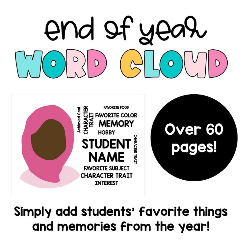 Editable End of the Year Gifts for Students Word Cloud - Etsy