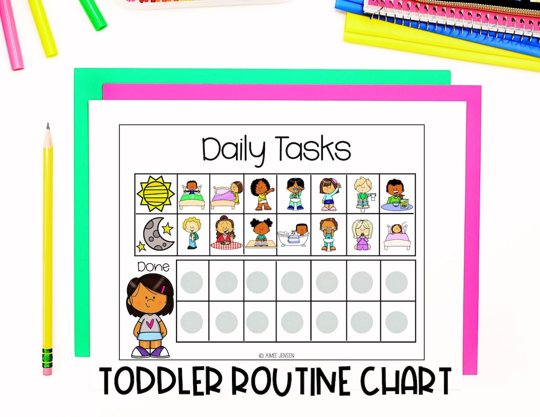 Kids Daily Responsibilities Chart | Printable Daily Routine | Chore ...