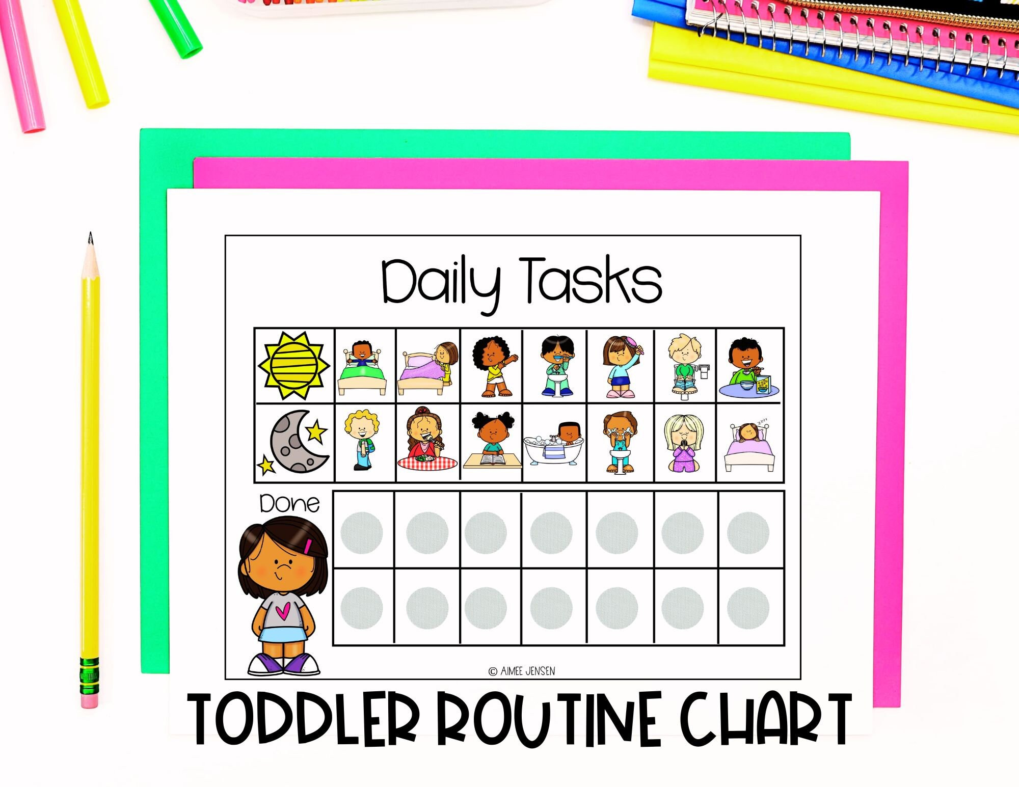 Kids Daily Responsibilities Chart Printable Daily Routine Chore Chart ...