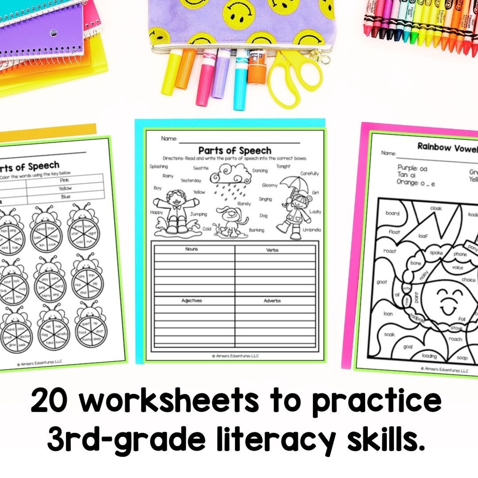 3rd Grade elementary Teacher Monthly Morning Work NO PREP Packets Back ...