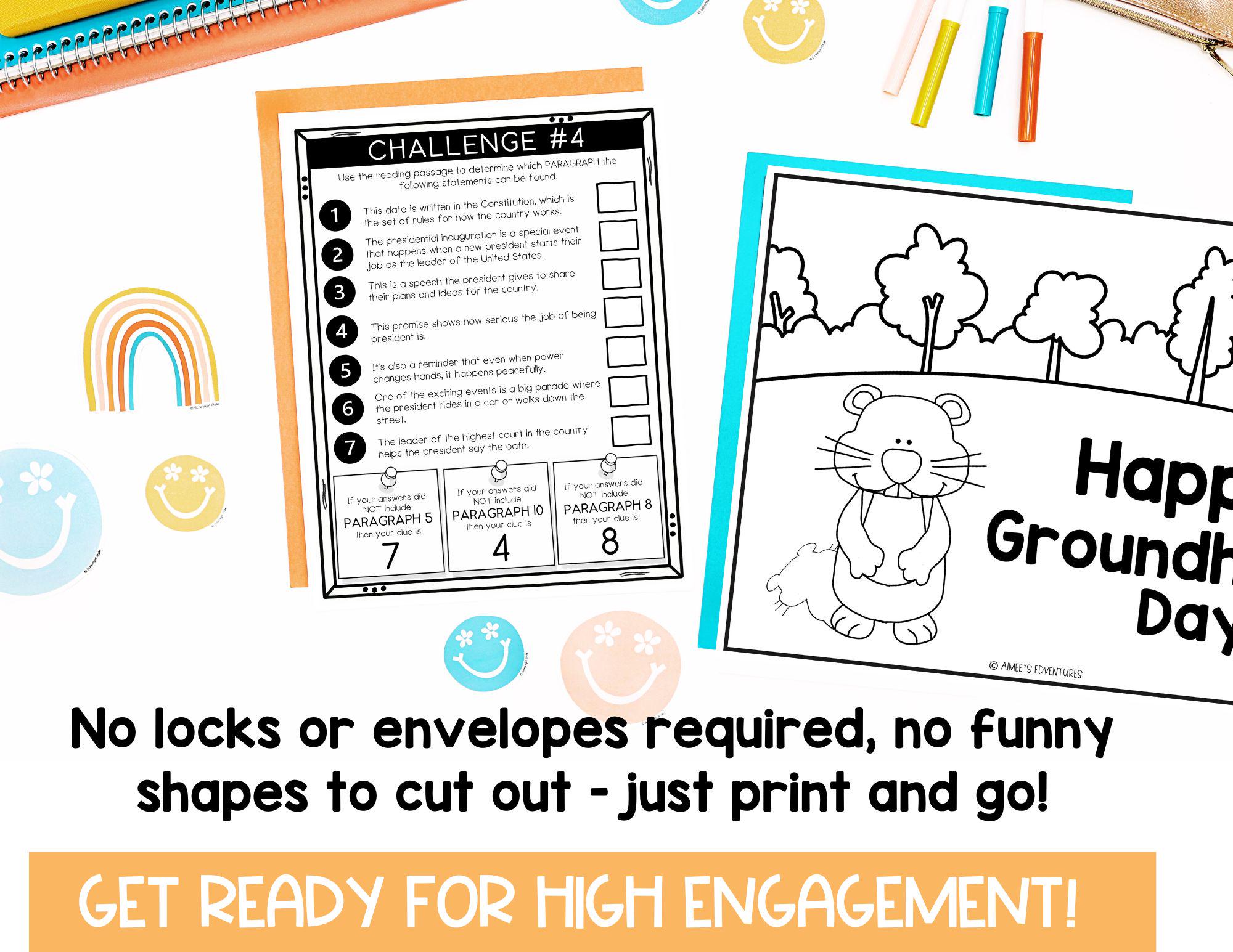 Groundhog Day Escape Room | Reading Comprehension | Groundhog Day ...