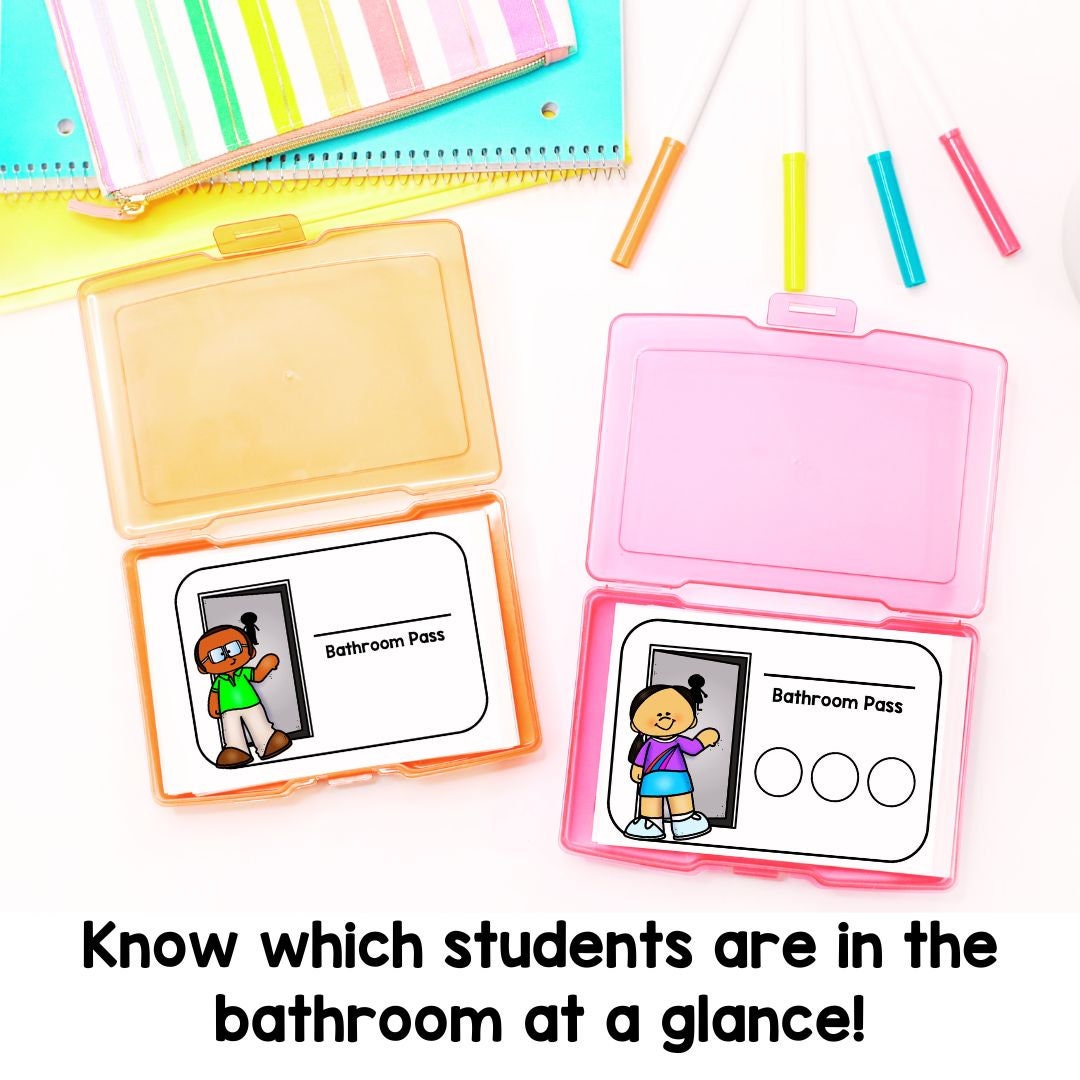 Bathroom Pass | Restroom Passes Printable | Classroom Management - Etsy