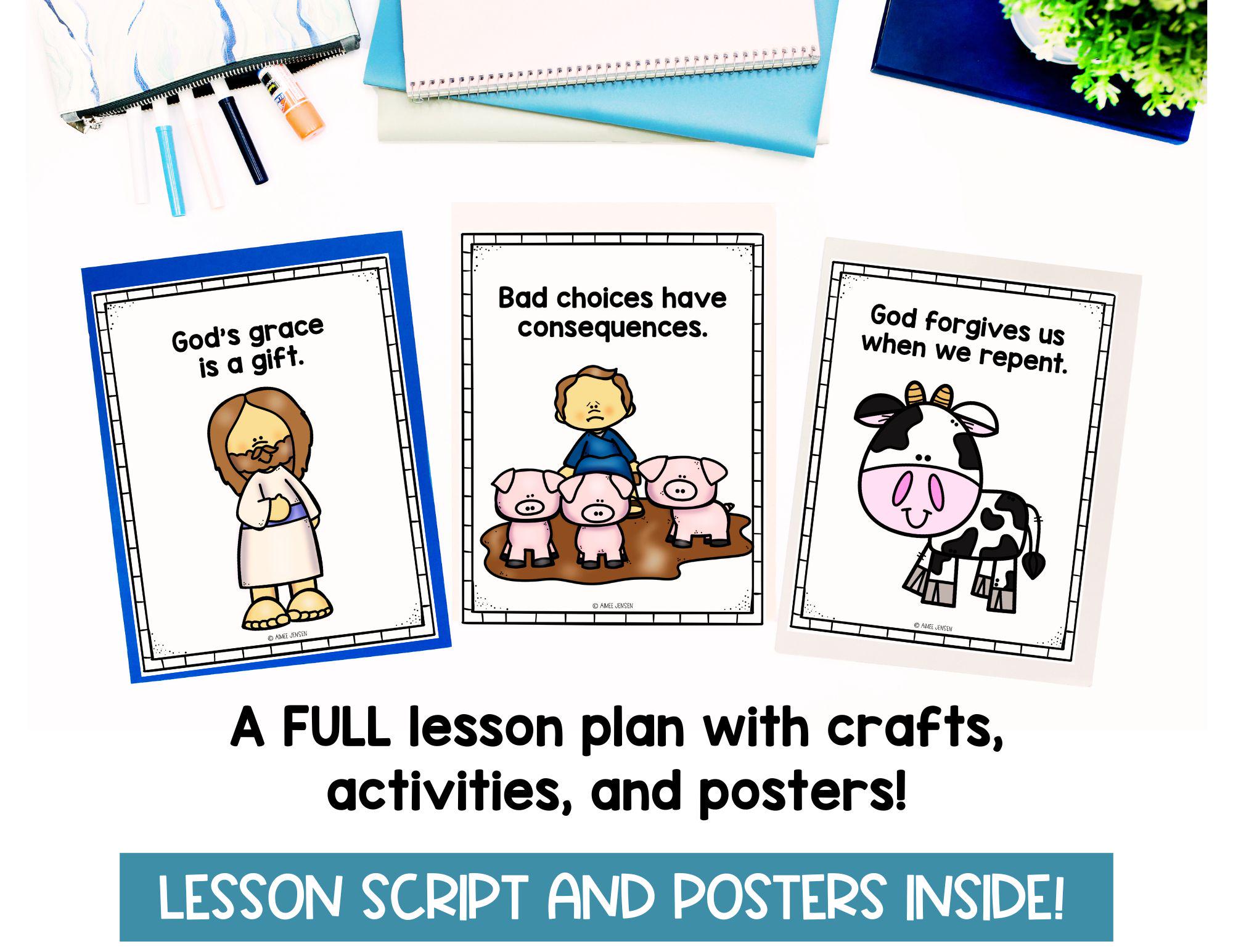 The Prodigal Son Bible Lesson for Little Kids, Homeschool, Sunday ...