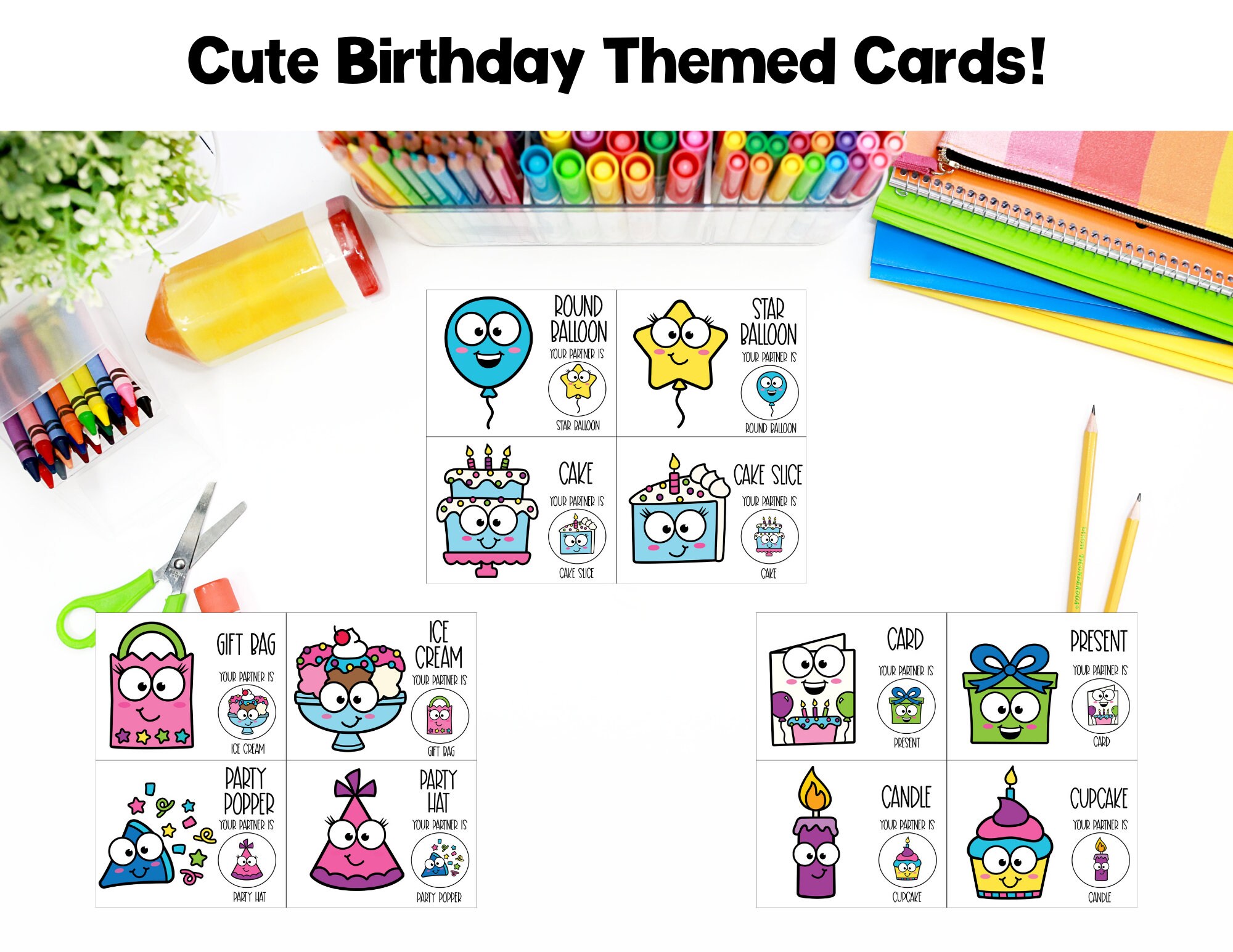 Birthday Pairing Cards Classroom Decor Classroom Decor - Etsy