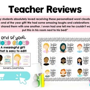 Editable End of the Year Gifts for Students Word Cloud | Classroom ...