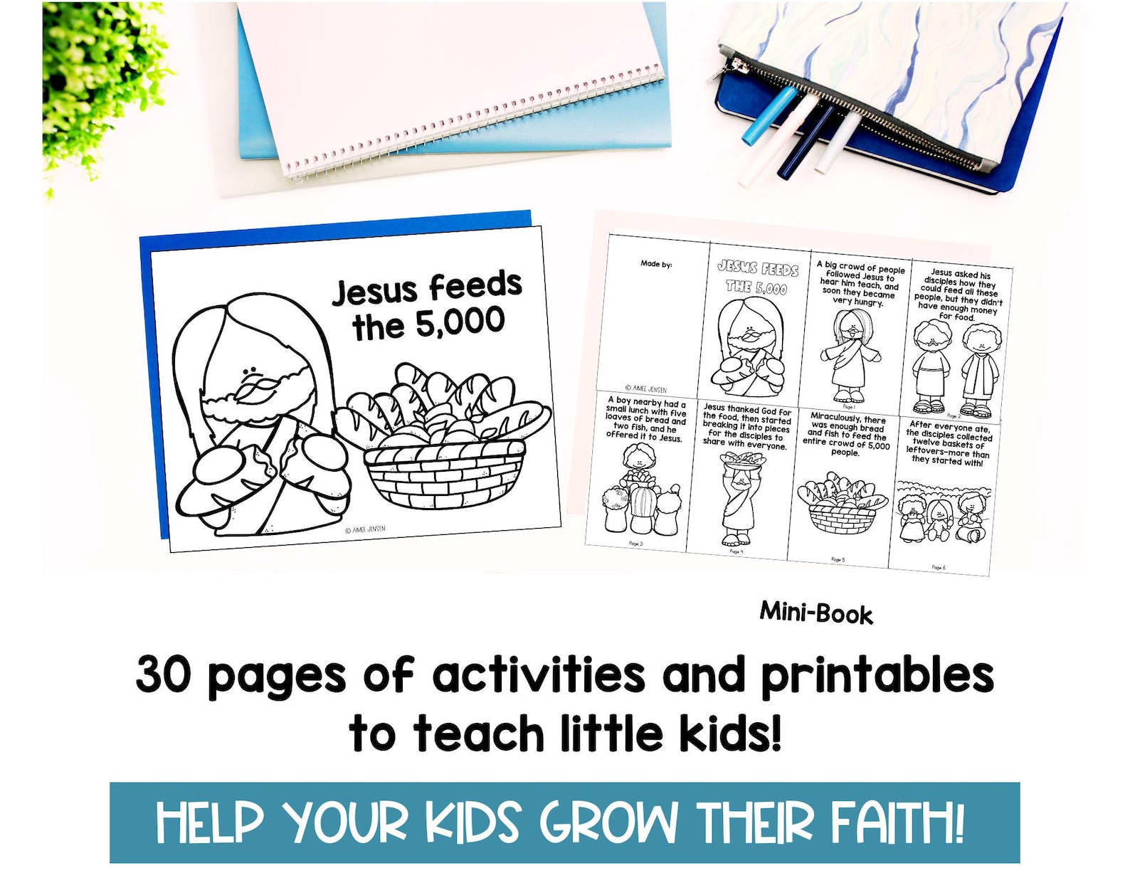 Jesus Feeds the 5000 Craft, Homeschool, Sunday School Lesson, Stories ...