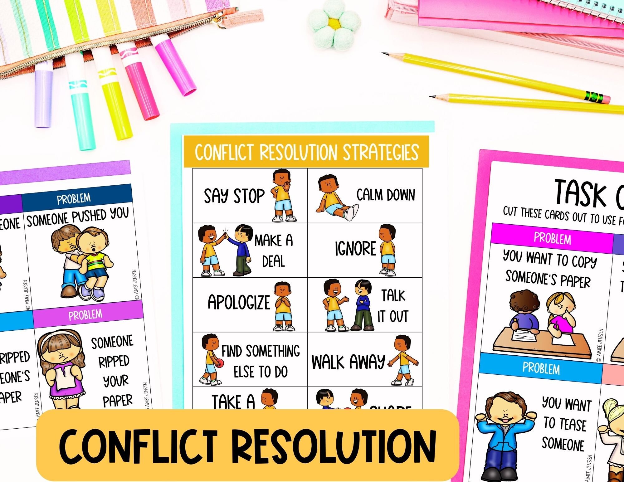 Conflict Resolution Situation Cards | Morning Meeting Activities ...