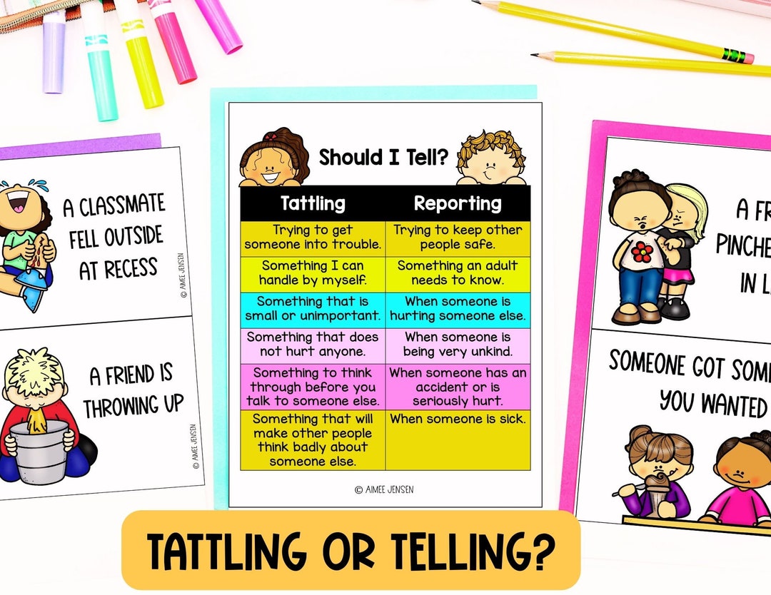 Tattling Vs Reporting | Counseling Activities | Social Emotional ...