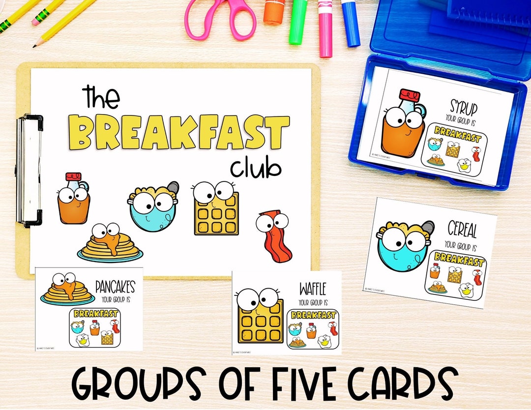 Small Group of 5 | Group Food Partner Pairing Cards | Classroom ...