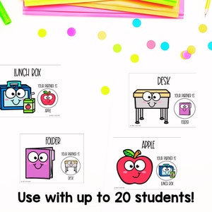 School Things Partner Pairing Cards | Classroom Decor | Classroom ...