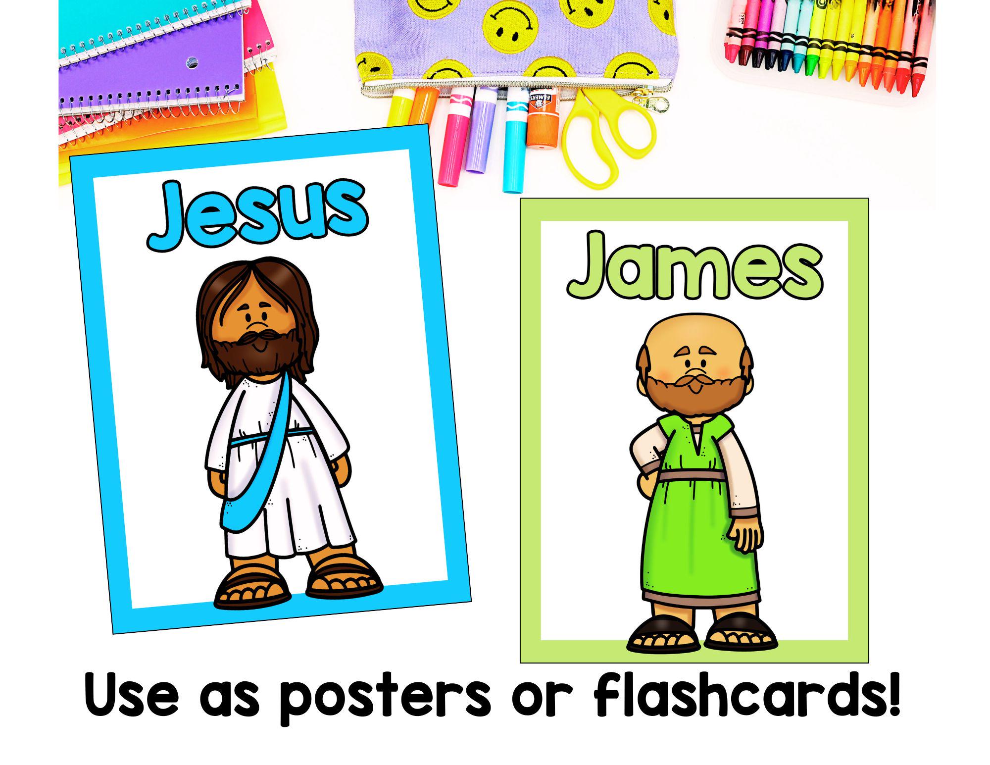 Sunday School Curriculum | Color Posters of Jesus and Disciples | Bible ...