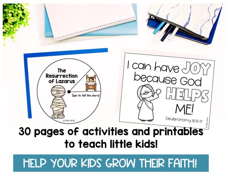 Jesus and Lazarus Bible Lesson for Little Kids, Homeschool, Sunday ...