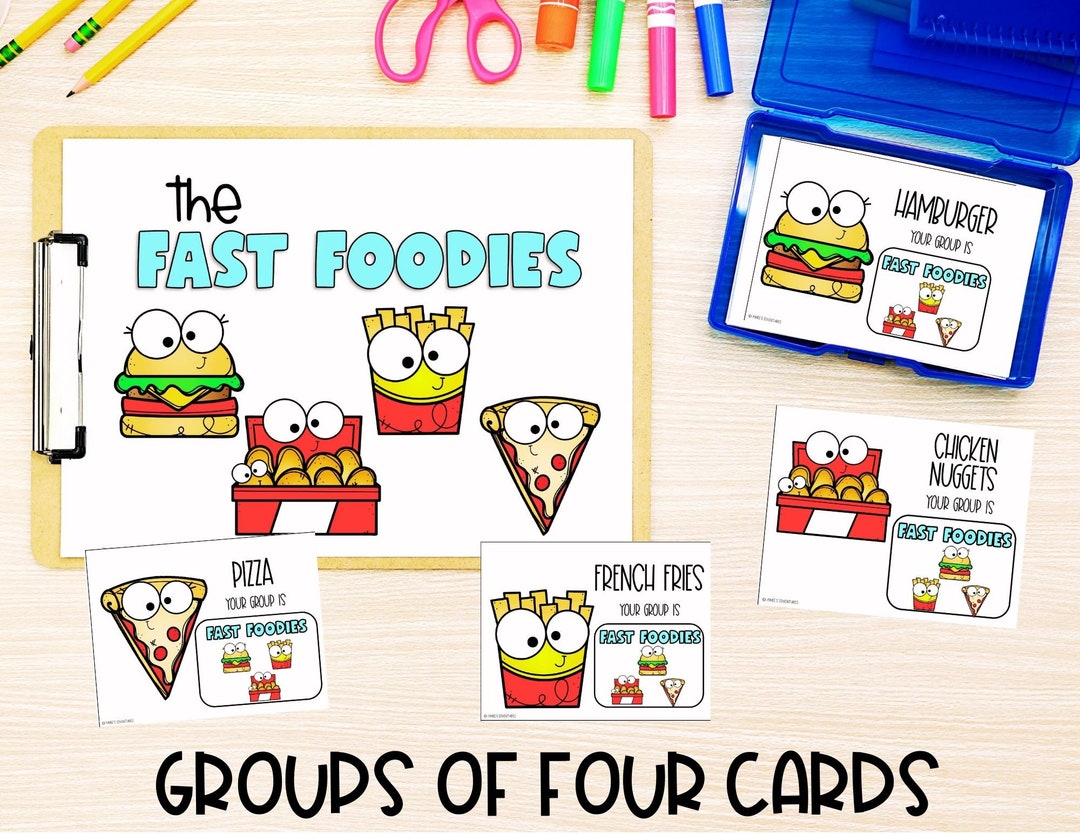Small Group of 4 | Food Partner Pairing Cards | Classroom | Classroom ...