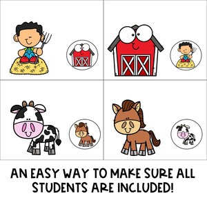 EDITABLE Farm Animals Partner Pairing Cards Classroom Decor - Etsy
