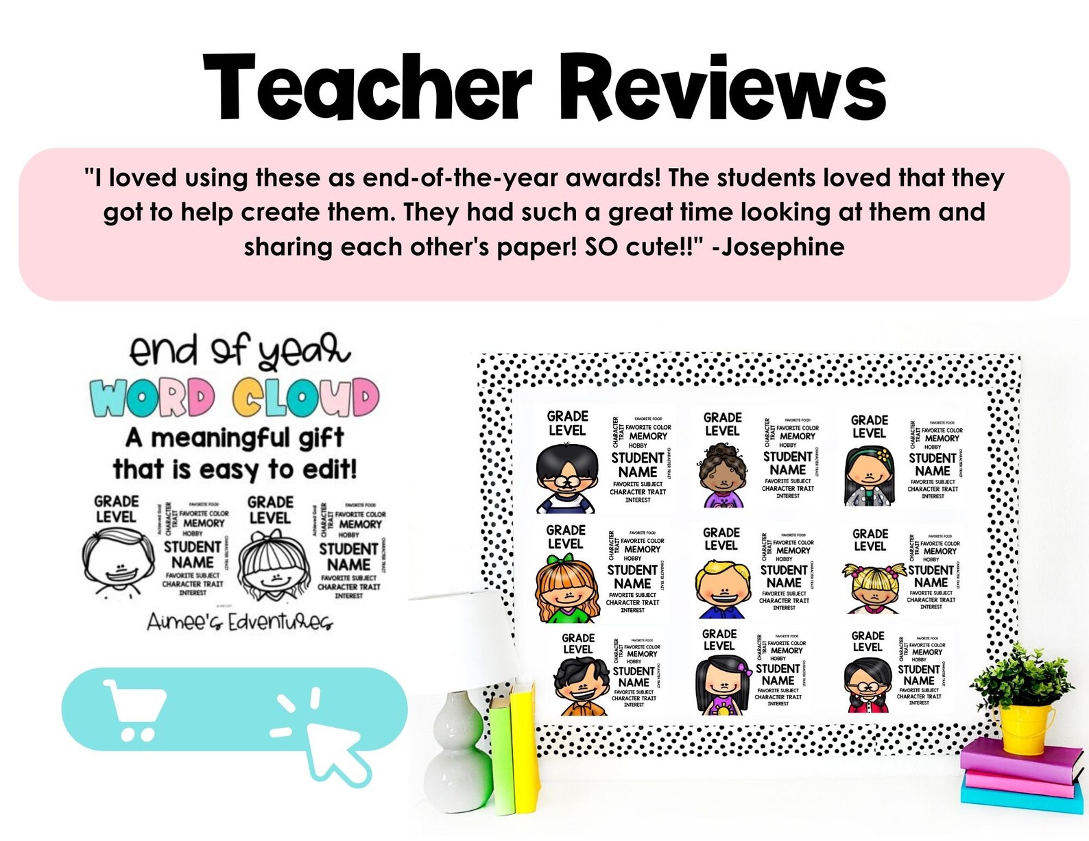 Editable End of the Year Gifts for Students Word Cloud | Classroom ...