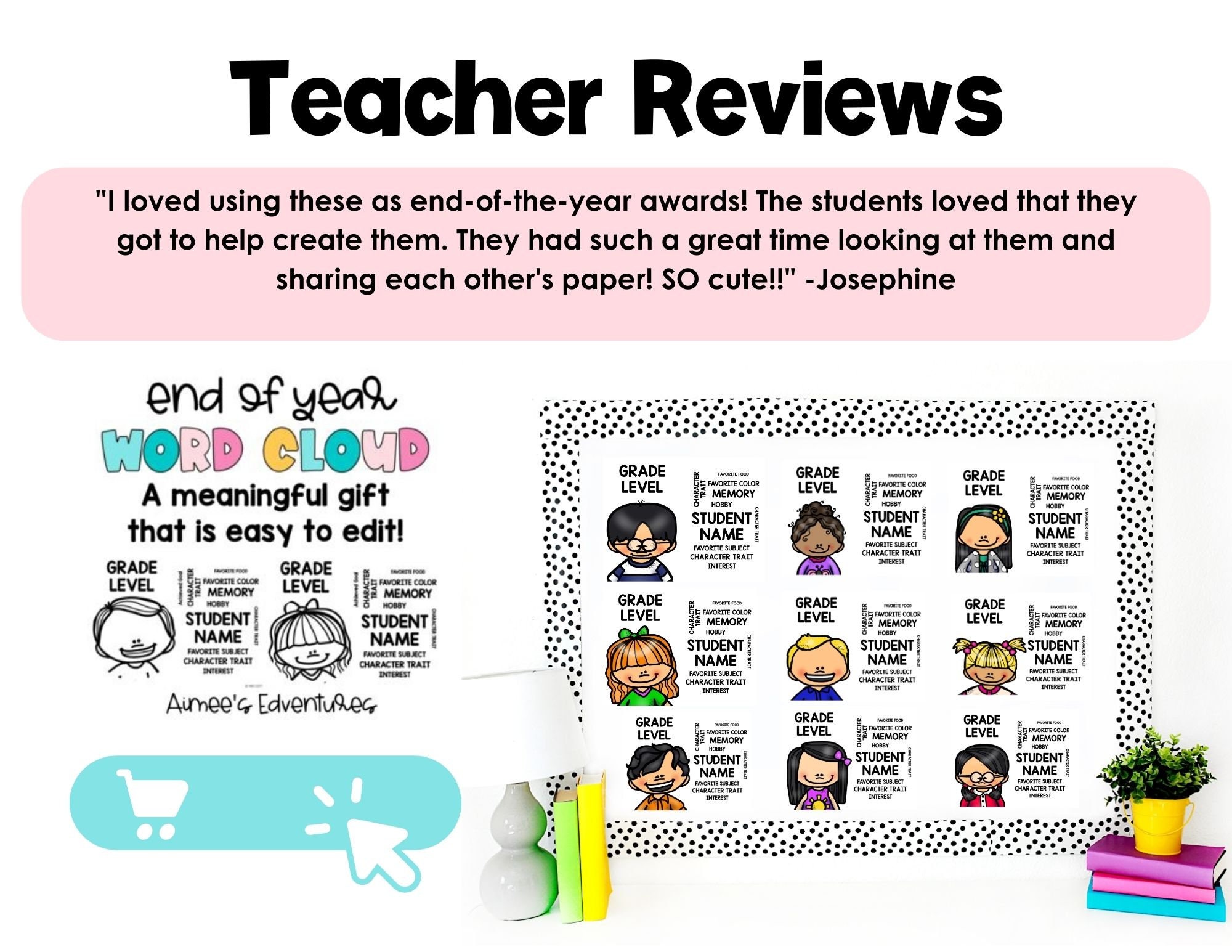 Editable End of the Year Gifts for Students Word Cloud | Classroom ...