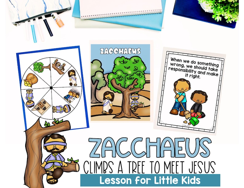 Zacchaeus and Jesus Bible Lesson for Little Kids, Homeschool, Sunday ...