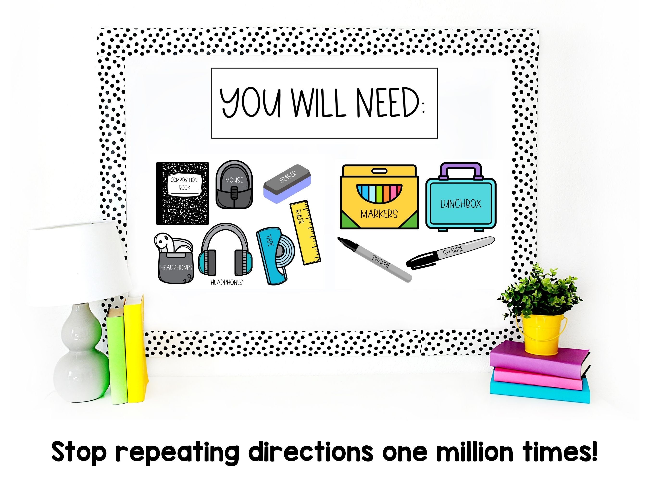 Visual Supply Cards for Classroom Directions | Back to School ...