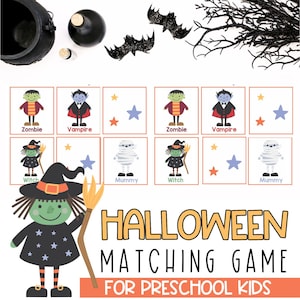 Halloween Activities | Matching Game | Preschool Halloween Activities ...