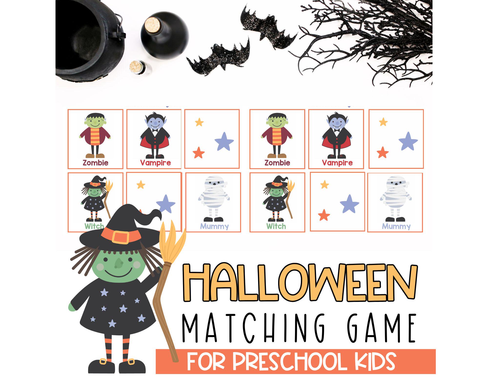 Halloween Activities | Matching Game | Preschool Halloween Activities ...