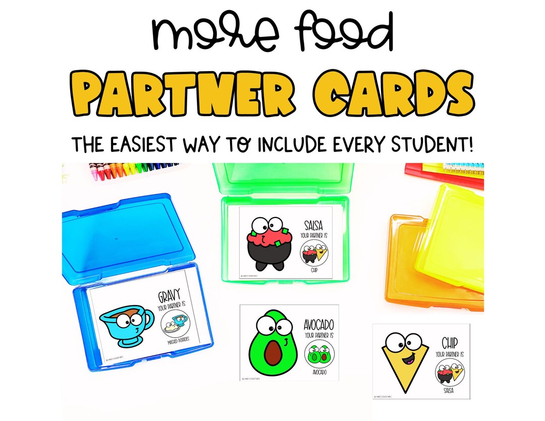 MORE Peanut Butter and Jelly Partner Pairing Cards | Classroom Decor ...
