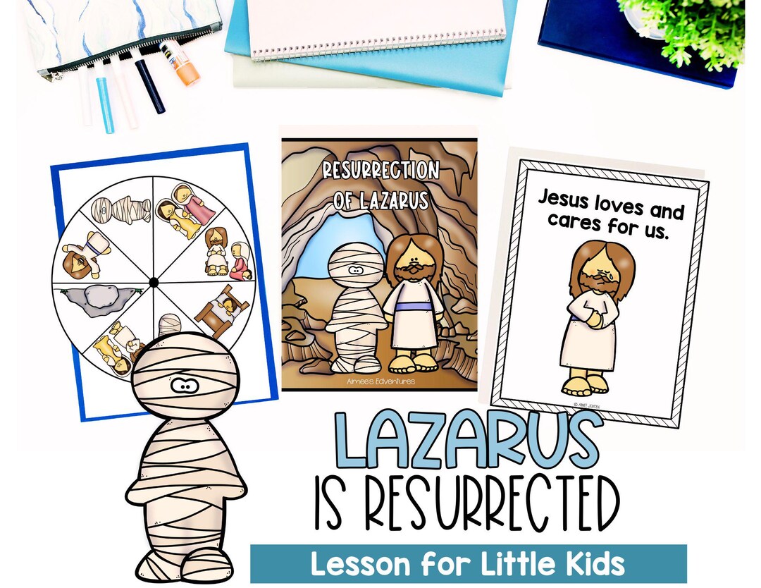 Jesus and Lazarus Bible Lesson for Little Kids, Homeschool, Sunday ...