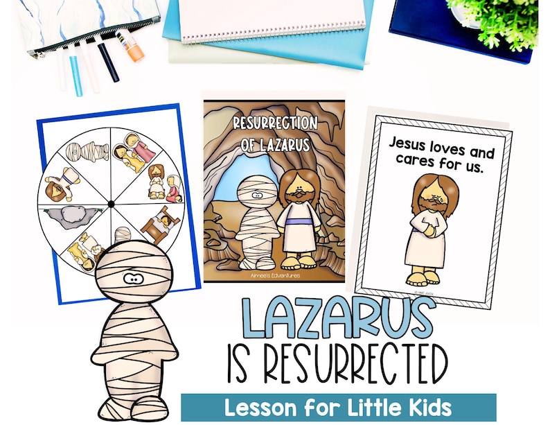 Jesus and Lazarus Bible Lesson for Little Kids, Homeschool, Sunday ...