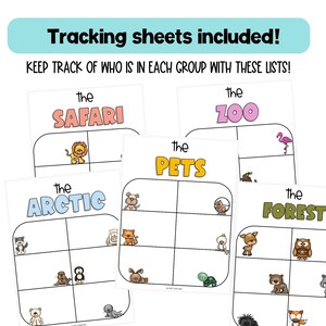 Small Group of 6 Animals Partner Pairing Cards | Classroom Decor ...
