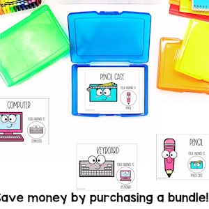 School Things Partner Pairing Cards | Classroom Decor | Classroom ...