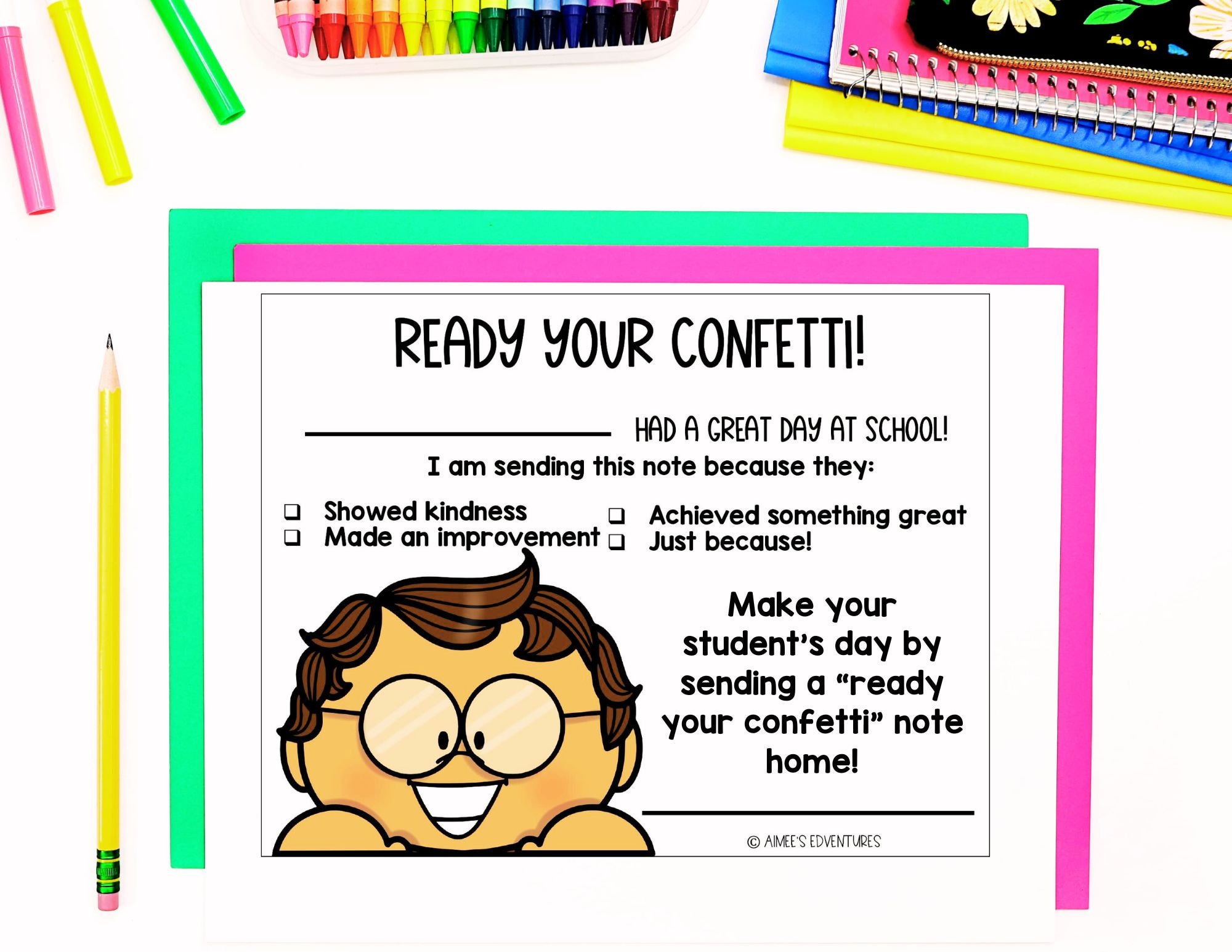 Positive Notes Home Printable Templates With Seasonal Options Classroom ...