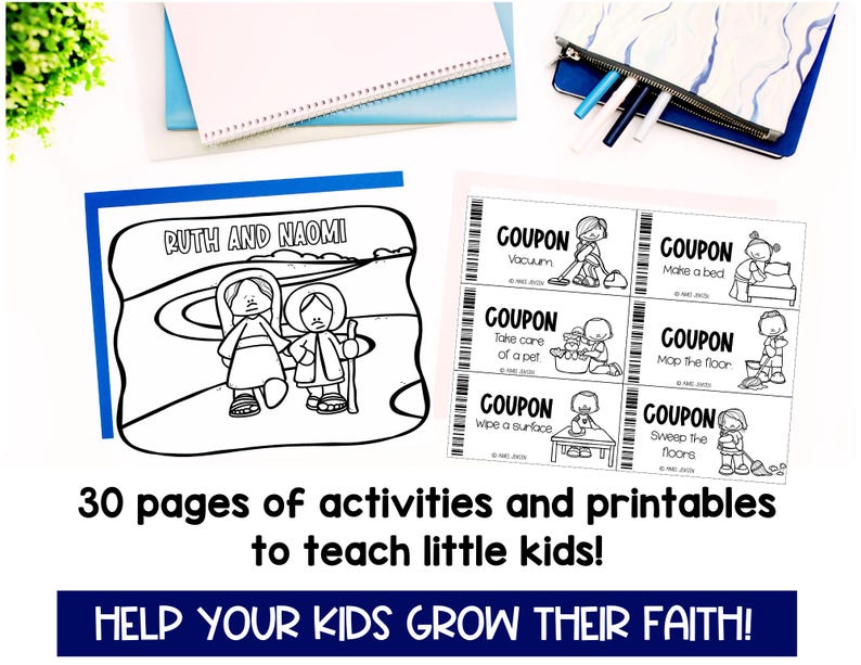 Ruth and Naomi FULL Bible Lesson for Little Kids, Homeschool Activities ...